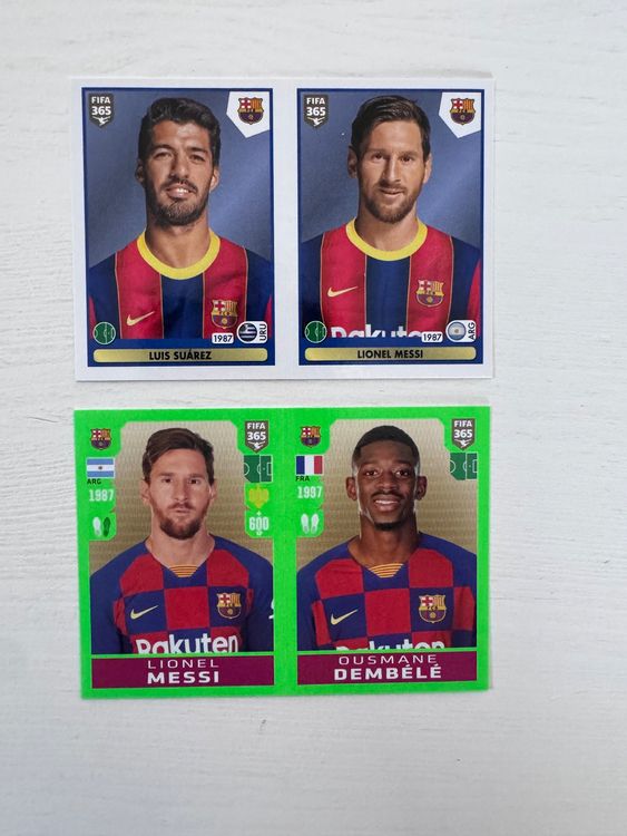 Lionel Messi 2 x Panini Sticker (Barcelona) (Neu (gemäss Beschreibung ...