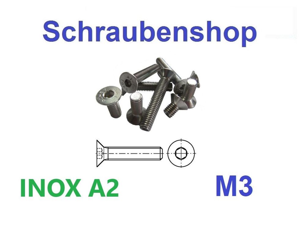 Senkkopfschrauben mit Inbus Inox M3 (Neu und originalverpackt) in ...