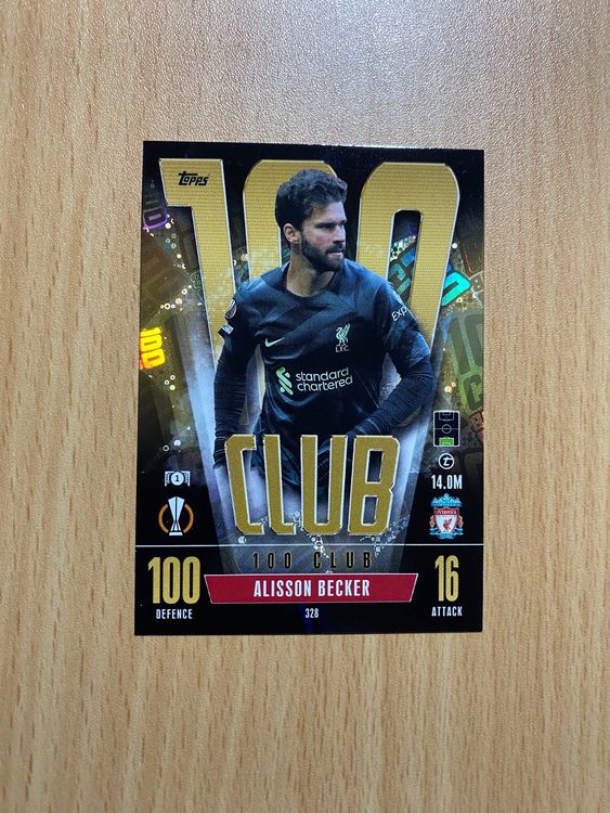 Topps Match Attax 2024 100 CLUB Alisson Becker Liverpool (Neu (gemäss ...