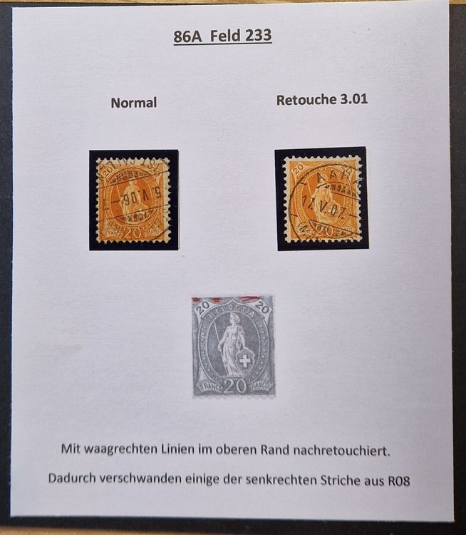 86A Feld 233 ohne und mir R01 Stehende Helvetia (Gebraucht) in ...