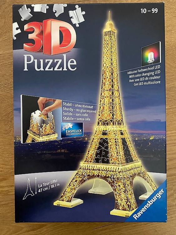 3D-PUZZLE EIFFELTURM MIT LICHT VOM RAVENSBURGER (Gebraucht) in Alberswil für CHF 9 – mit ...
