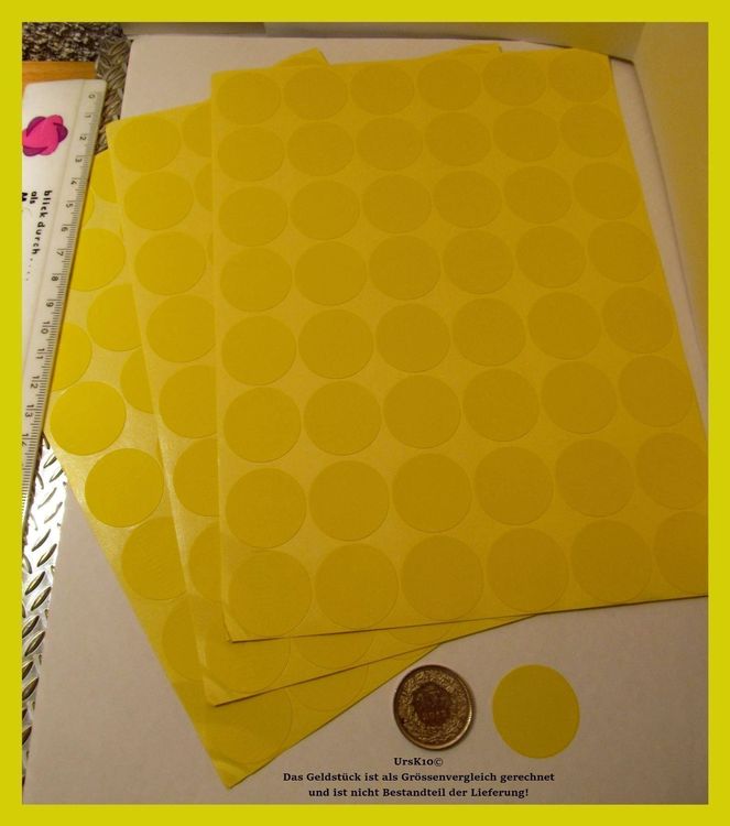 3 Blatt à 48 gelbe Punkte Sticker (Neu (gemäss Beschreibung)) in St ...