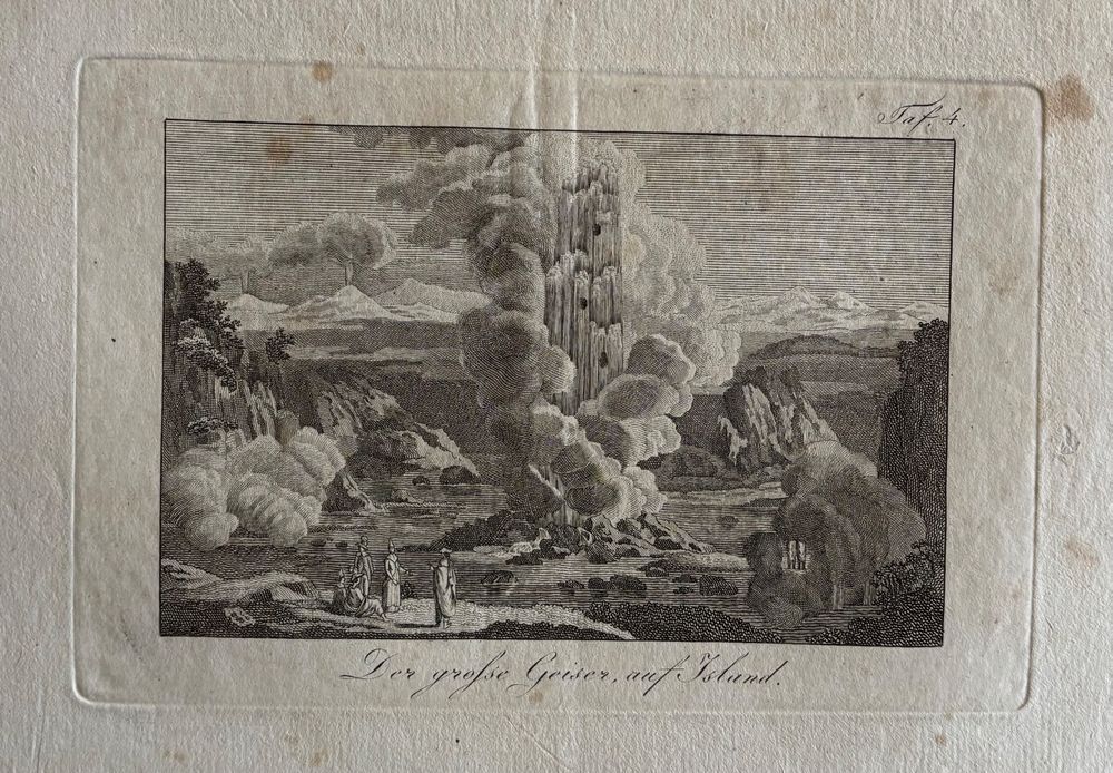 Orig. Radierung um 1800 - Der grosse Geisier auf Island (Gebraucht) in Frauenfeld für CHF 24 ...