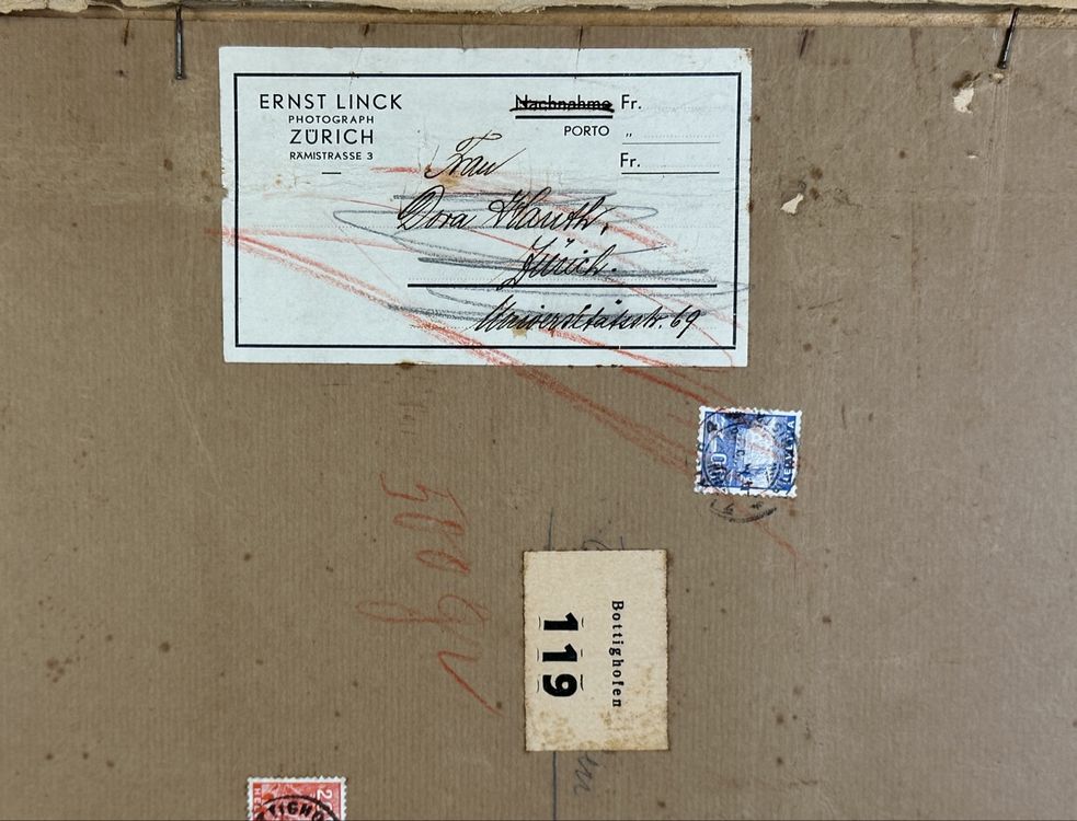 Aquarell um 1935 – Haus mit Garten und Teich, Rahmen (Gebraucht) in ...