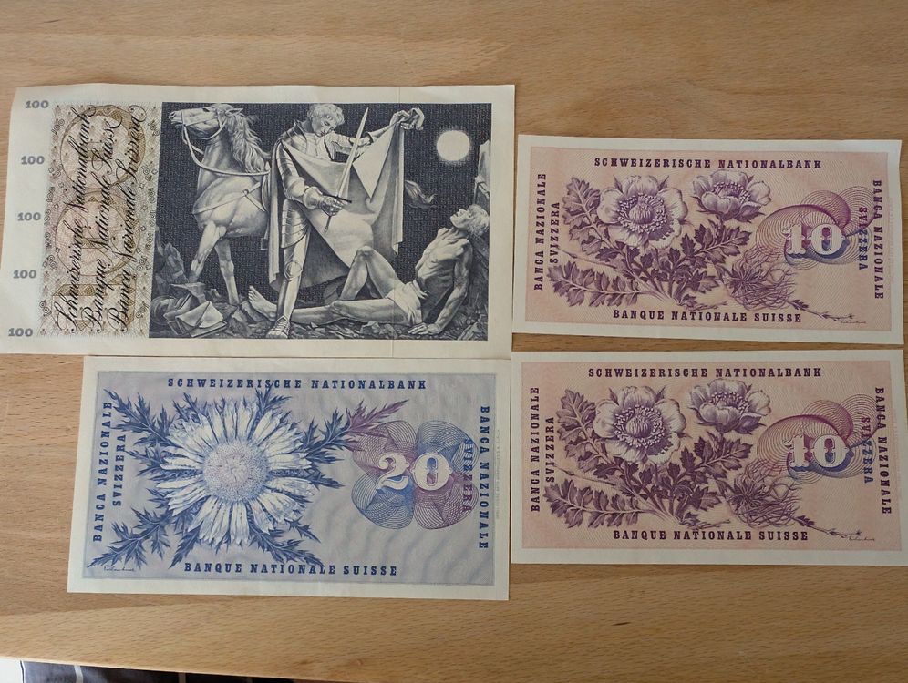 Schweizer Banknoten Sammlung, 10er, 20er und 100er Note (Neu (gemäss ...