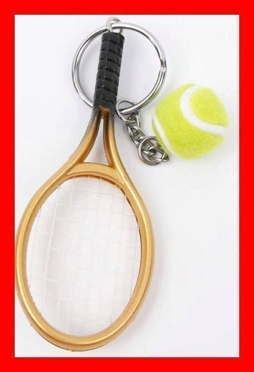 Schlüsselanhänger Tennisschläger GOLD Racket Federer Ass (Neu und ...