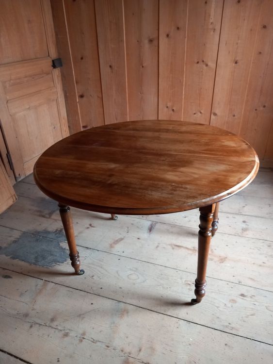 Table ronde, bois, avec 3 rallonges | Kaufen auf Ricardo