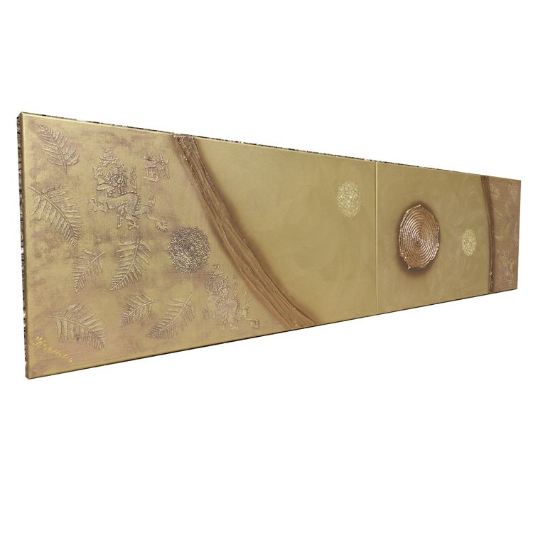 Abstrakte goldene Gemälde A988 ⚡️ Diptychon - 100x100cm | Kaufen auf Ricardo