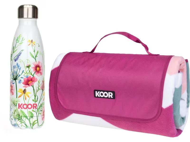 KOOR Picknickdecke 200 x 200 cm und Trinkflasche 500 ml Mage | Kaufen auf Ricardo