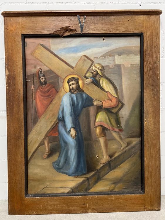 Antike Grosse Heilige Kreuzigung Gemälde Aus Kloster Nachlas (Gebraucht) in Neuhausen am ...