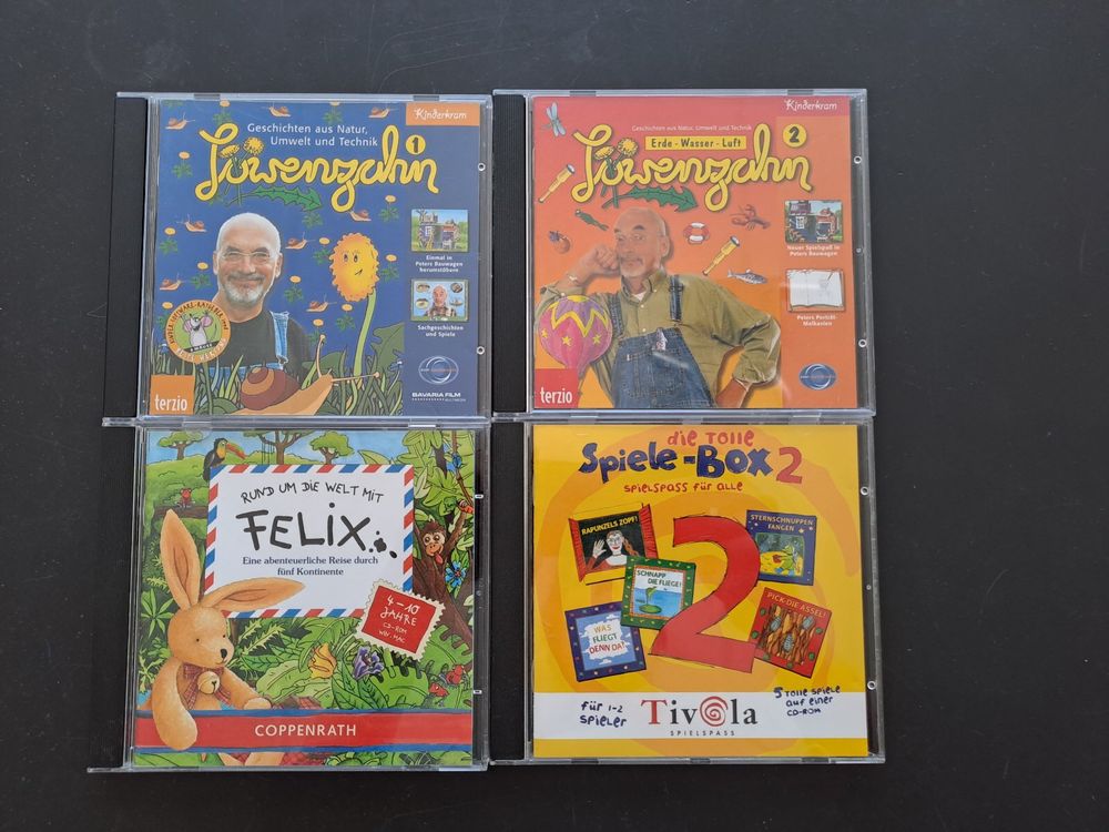 4 KinderCDs im Set: 2x Löwenzahn, Felix und Spielebox | Acheter sur Ricardo