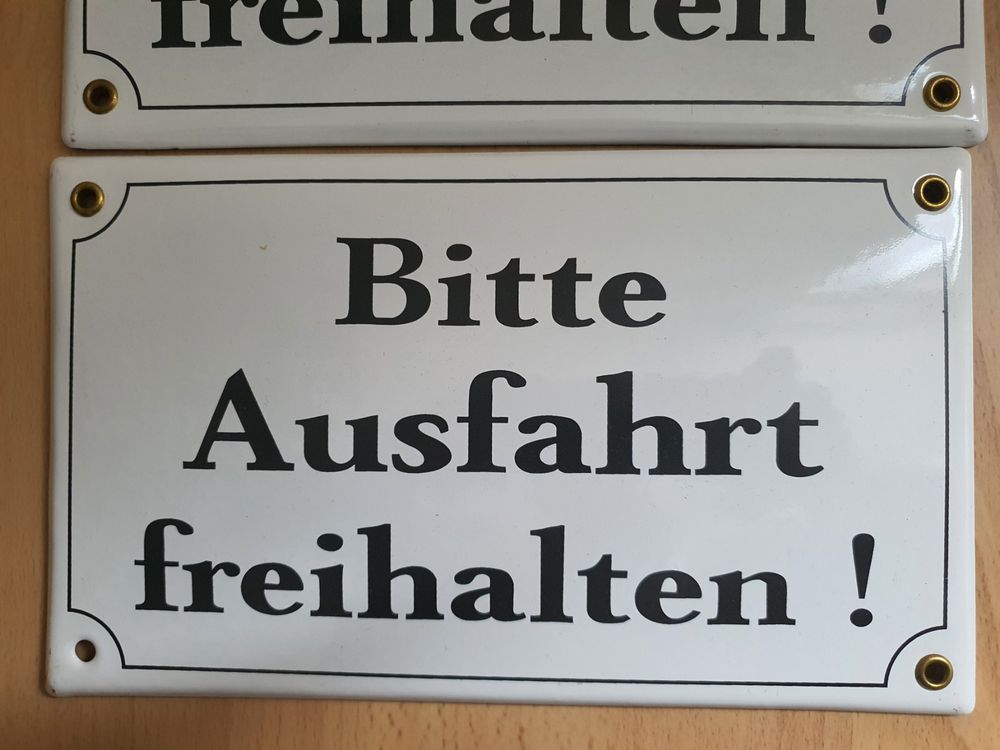 Emailschild Ausfahrt freihalten Emaille Schild Achtung Logo | Kaufen ...