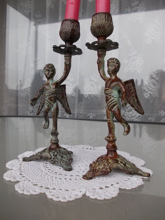 Skulptur Engel Messing Kerzenständer im Paar 40er/50er Jahre | Kaufen auf Ricardo