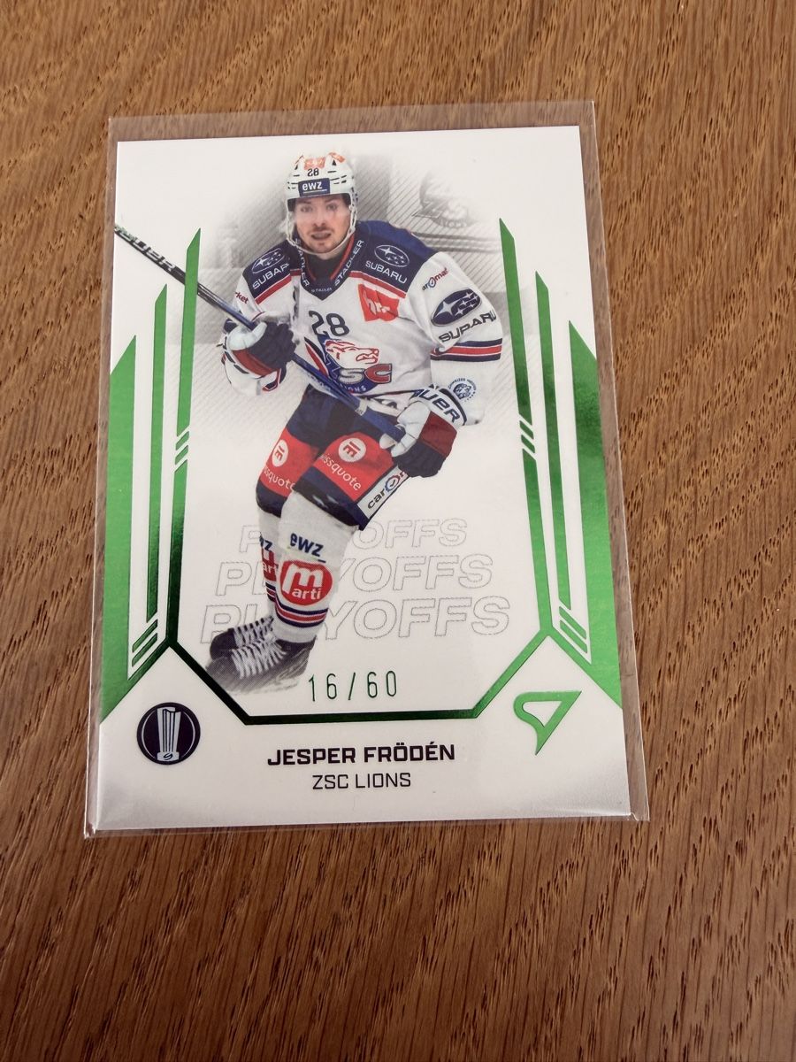 ZSC Lions Jesper Fröden Base 2025 Playoffs green 16/60 (Neu (gemäss ...