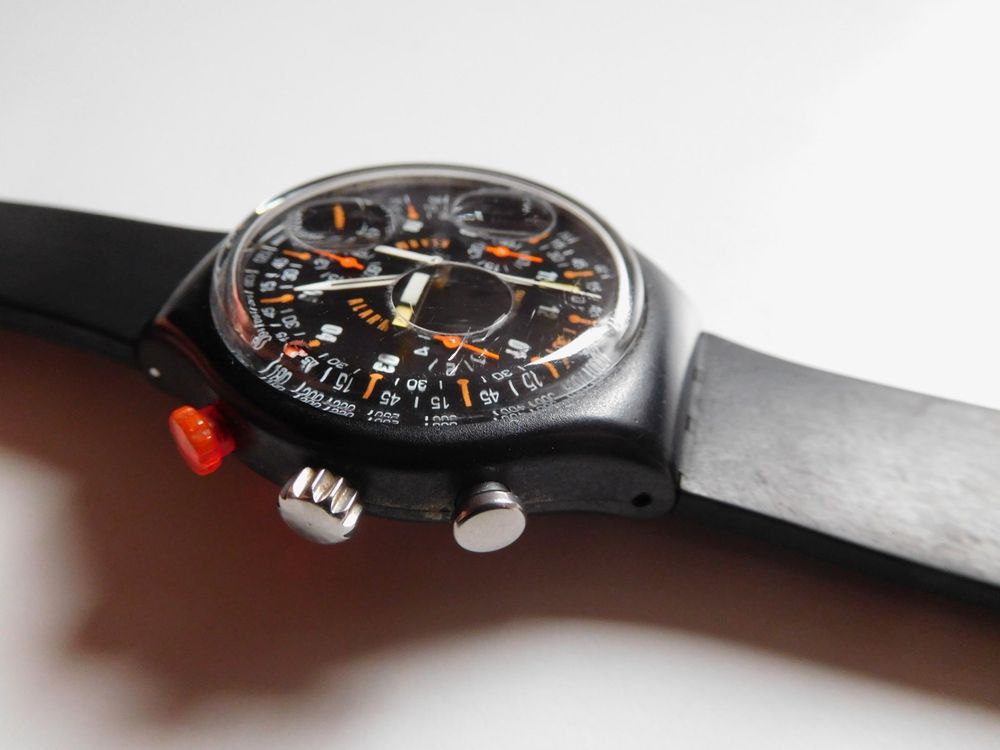 Swatch Uhr 1999 FIREWALL SOB402 Alarm Chrono Ø38mm Datum (Gebraucht) in ...