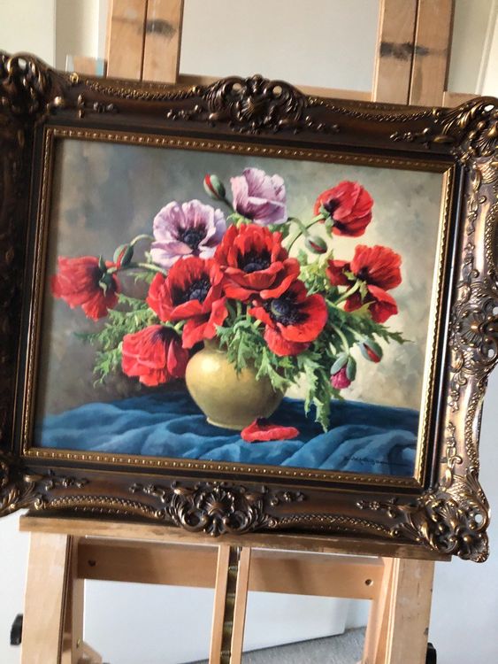 Ölgemälde Mohnblumen Bouquet, gerahmt (Gebraucht) in Speicher für CHF 120 – nur Abholung auf ...