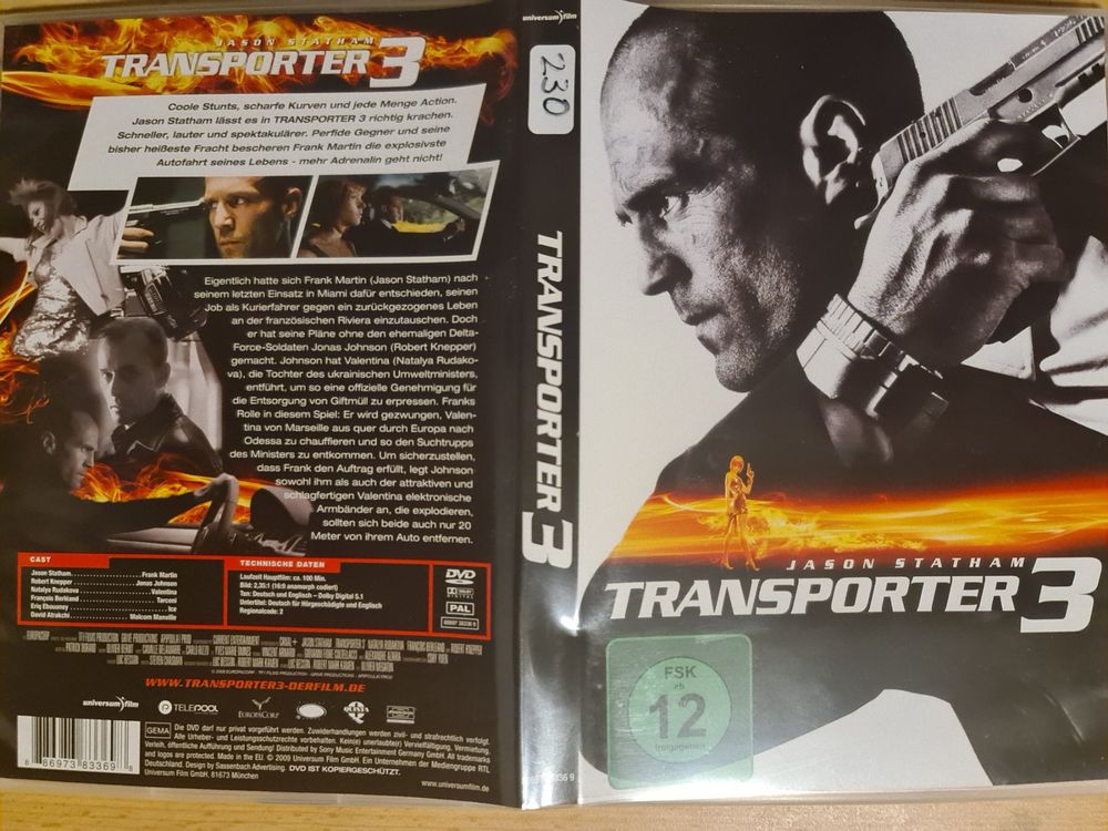 Transporter 3 - Action Kracher mit Jason Statham DVD (Gebraucht) in Dintikon für CHF 2.5 – mit ...