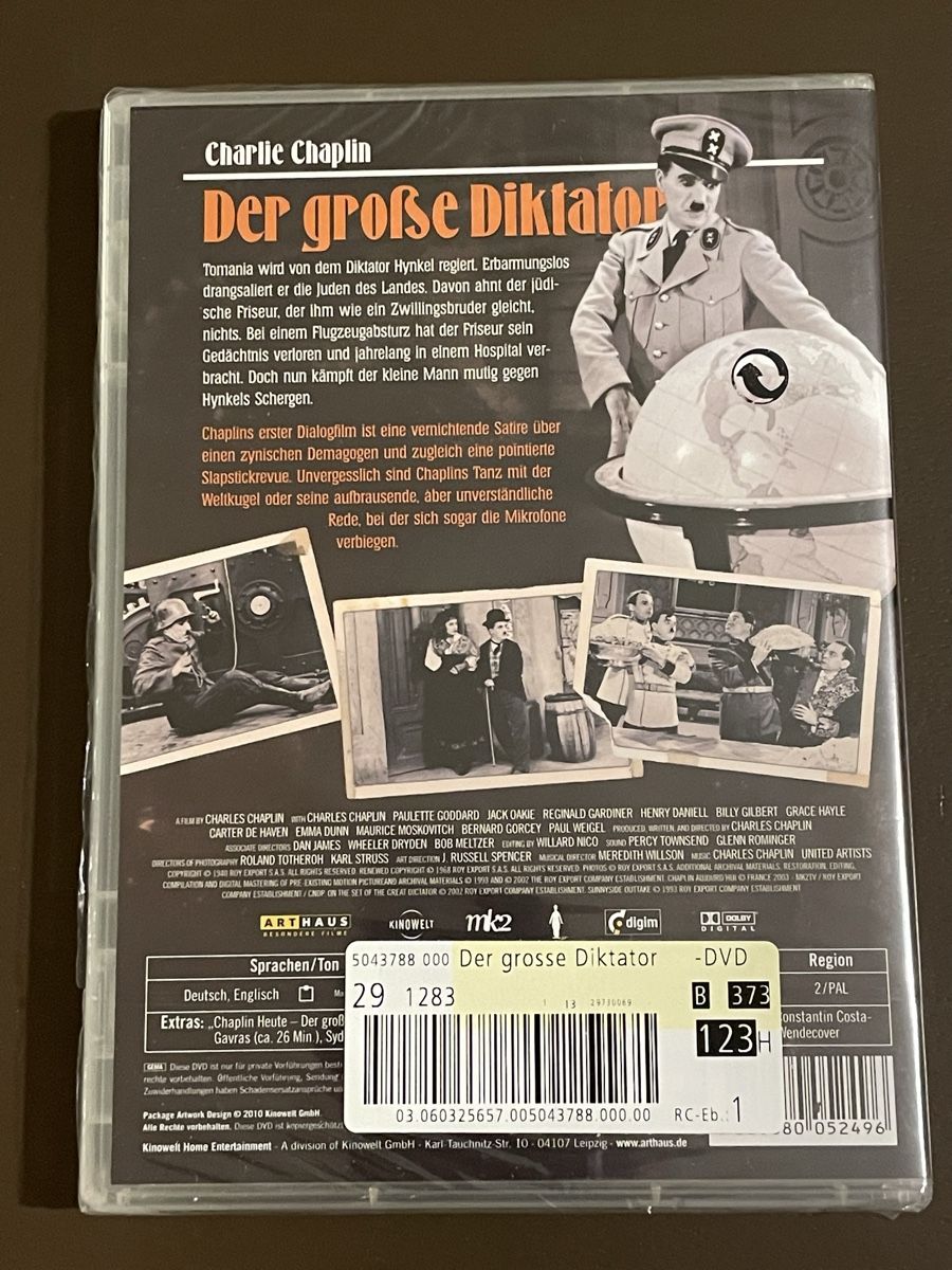 Charlie Chaplins "Der grosse Diktator" DVD - Top Zustand! (Neu und ...