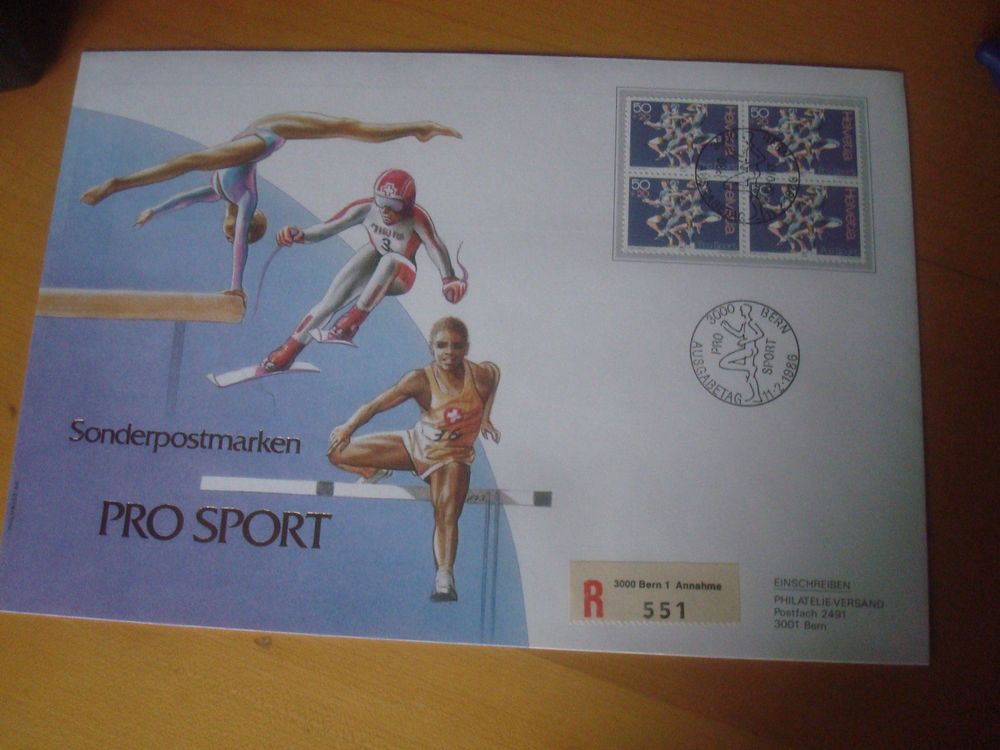 1989 schöner Grossbrief Schweiz PRO SPORT (Gebraucht) in Gordola für CHF 3.1 – mit Lieferung auf ...