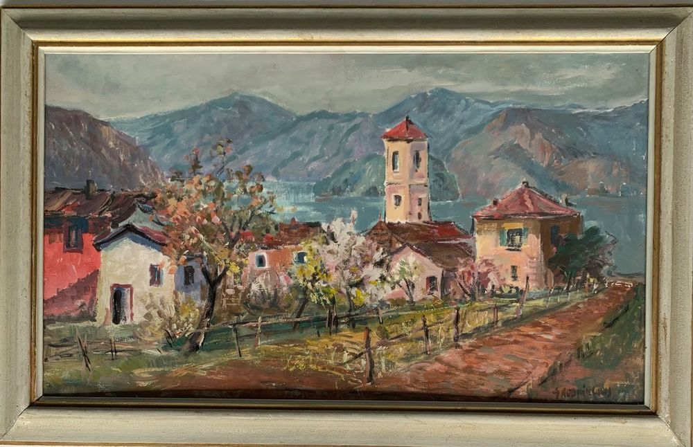 Großes Gemälde Dorf Ansicht unleserlich Signiert (Gebraucht) in Root für CHF 60 – mit Lieferung ...