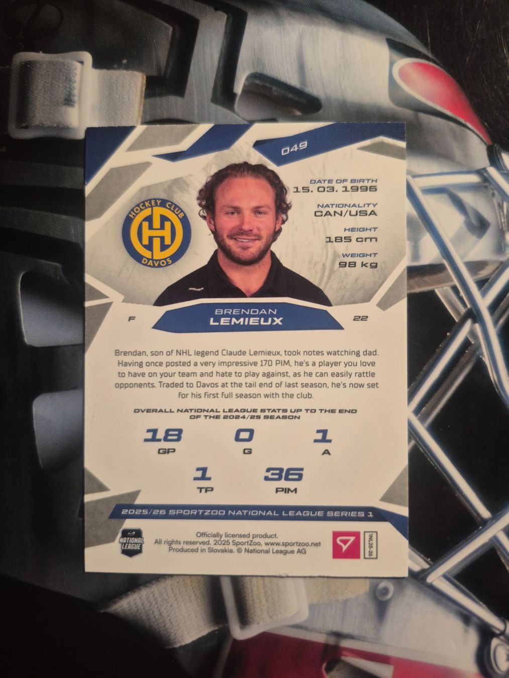 Brendan Lemieux HC Davos 2025/26 Sportzoo Blue (D'occasion) à Treiten ...