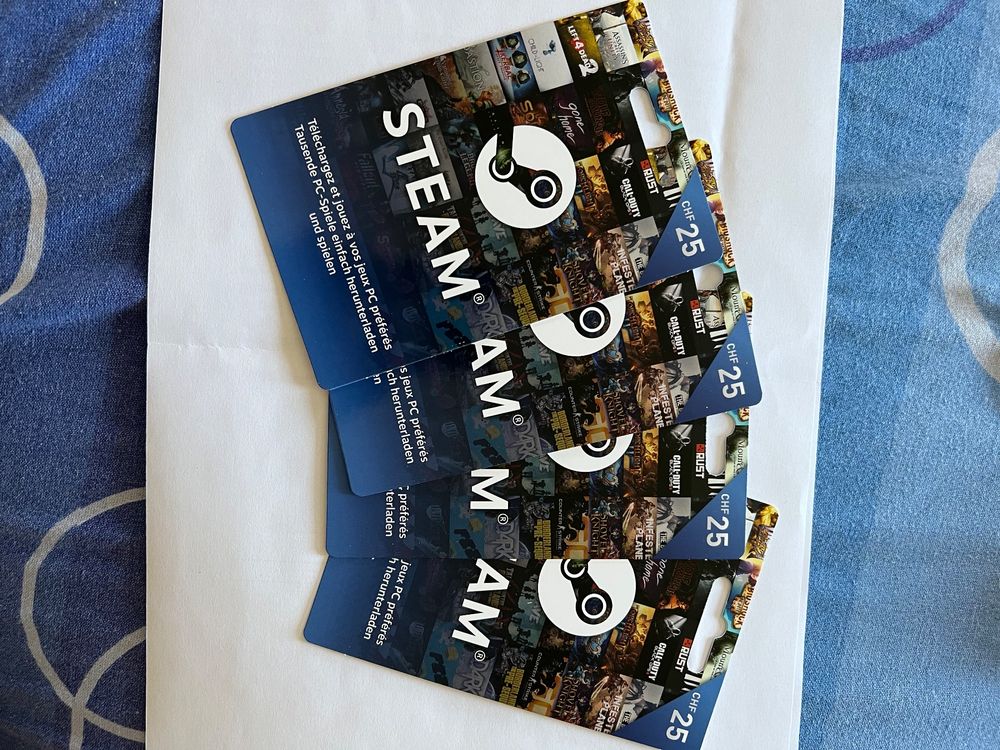 Steam cards (Gebraucht) in Rorbas für CHF 95 – nur Abholung auf Ricardo ...