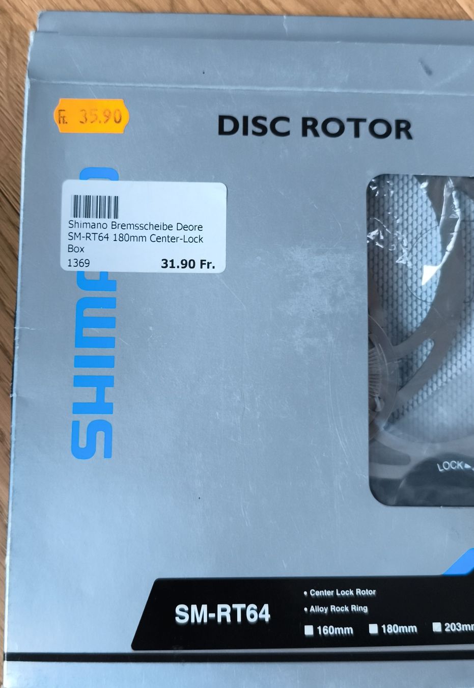 Shimano Deore SM-RT64 Bremsscheibe 180mm Centerlock, Neu (Neu und ...