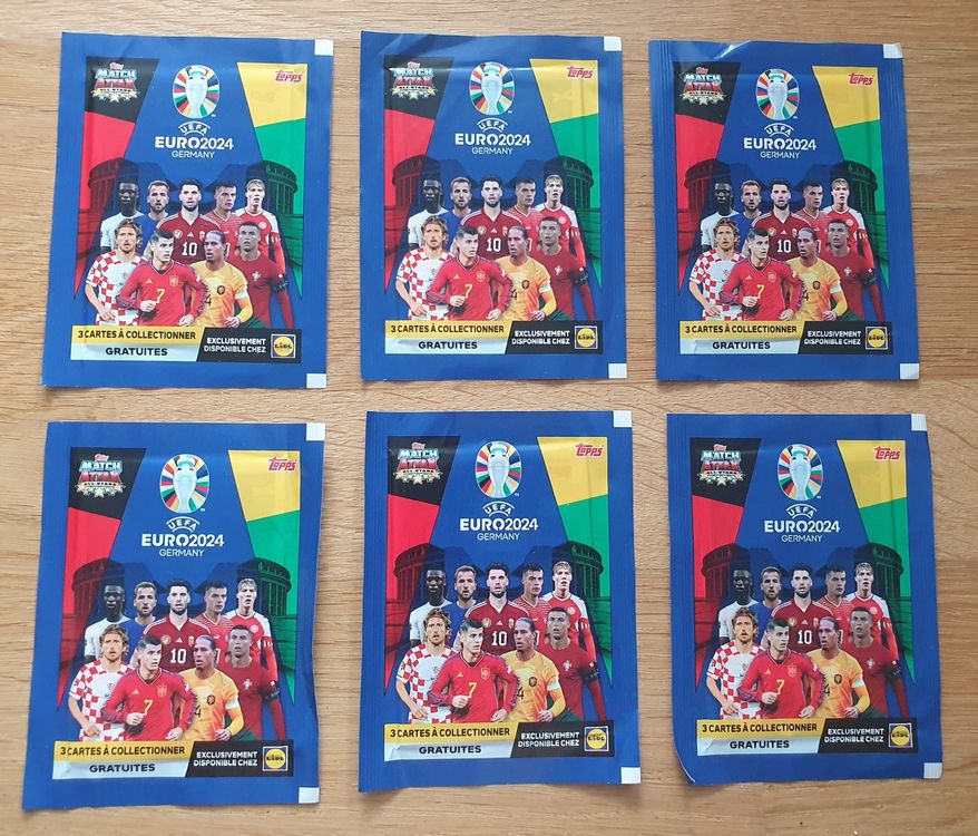 6x emballages de Lidl Topps UEFA Euro 2024 Germany | Kaufen auf Ricardo