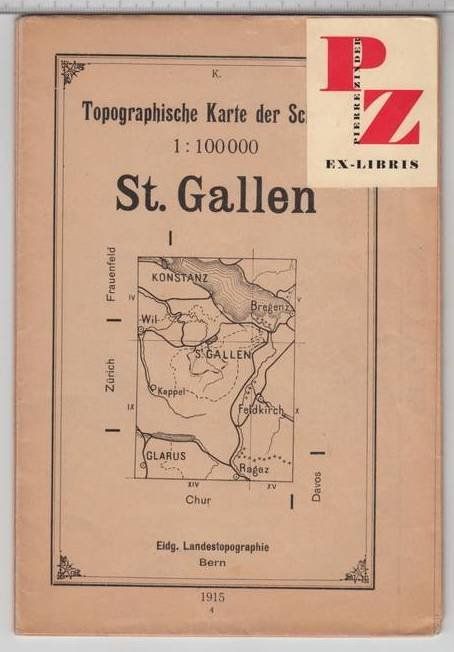 Topographische Karte der Schweiz - St. Gallen - 1915 (Gebraucht) in Neuchâtel für CHF 2 – mit ...