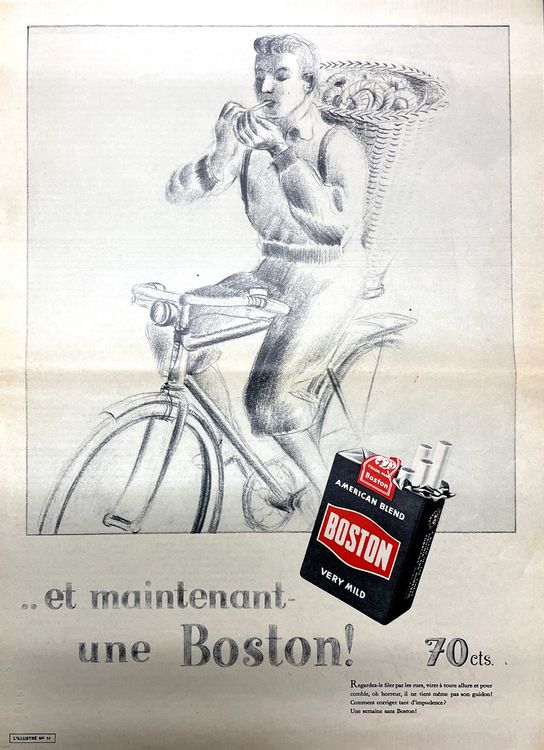 Boston Cigarettes - Alte Werbung / Publicité 1949 (Gebraucht) in ...
