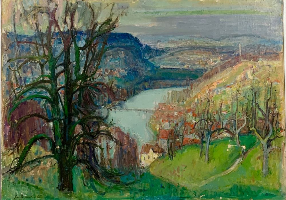 Geo Bretscher grosses Gemälde Furlingen 1965 (Gebraucht) in Root für ...