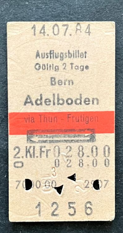 Ausflugsbillet Gültig 2 Tage Bern Adelboden (Gebraucht) in Wabern für CHF 2 – mit Lieferung auf ...