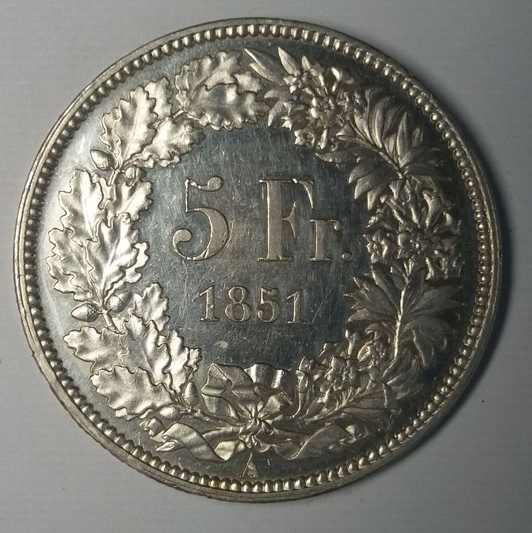5 Franken Münze 1851 (Gebraucht) in Luzern für CHF 255 – mit Lieferung auf Ricardo kaufen