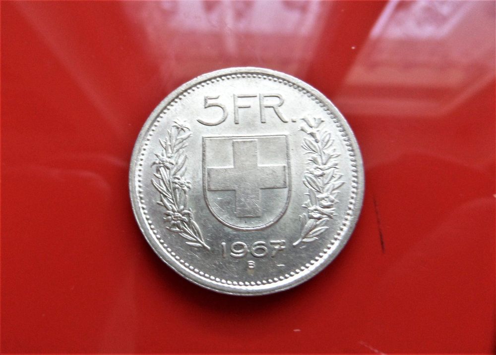 SCHWEIZER Silber Münze 5 Fr 1967 vorz. (Gebraucht) in Glis für CHF 9 – mit Lieferung auf Ricardo ...