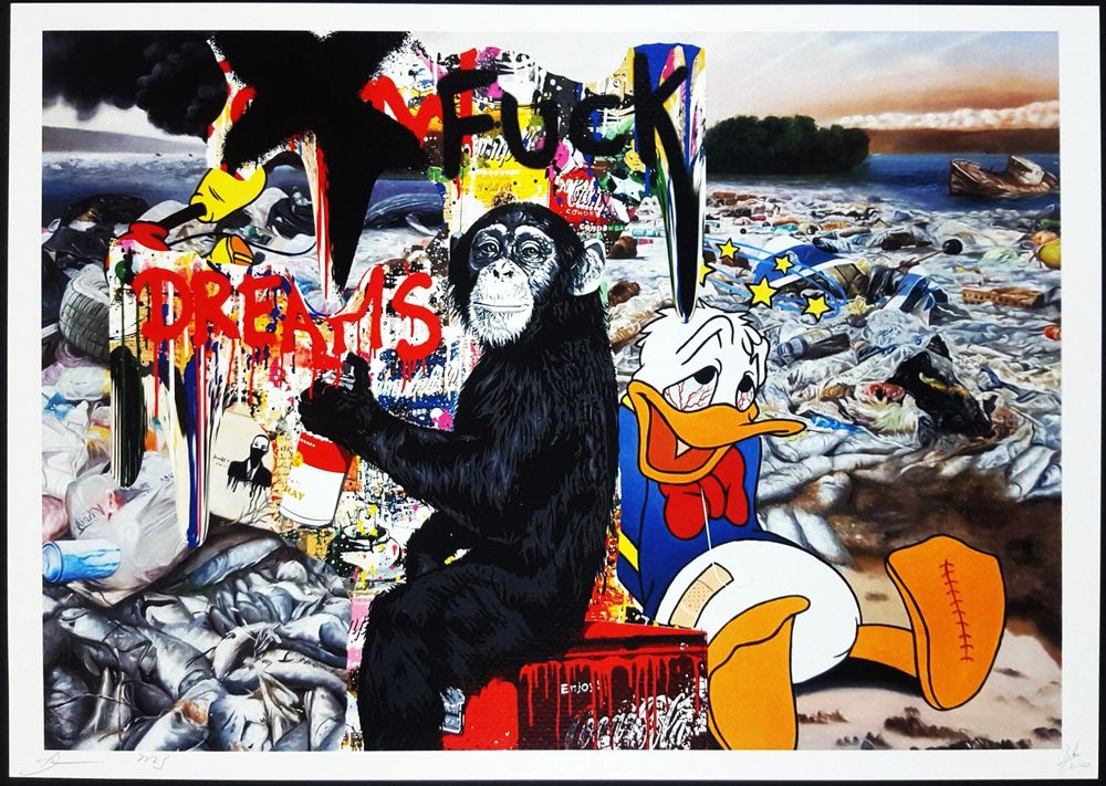 Death NYC Ltd Pop Art Druck " real World is stressful Donald | Kaufen ...