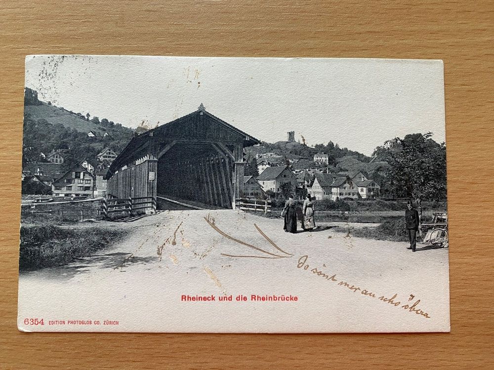 Ansichtskarte Rheineck und die Rheinbrücke gelaufen | Kaufen auf Ricardo