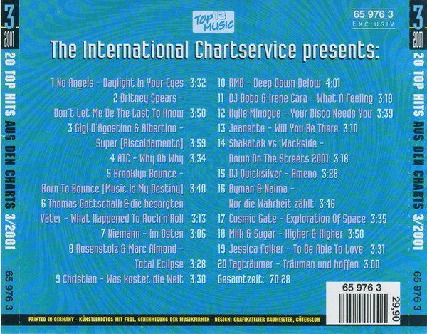 CHART BOXX 20 Tophits The International Charts 3/2001 F9 (Gebraucht) in ...