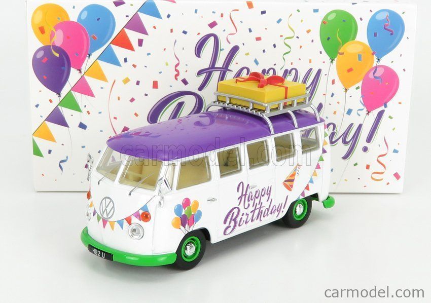 VW T1c Bus 1963-1967 RHD "Happy Birthday weiss / lila / grün (Neu und ...