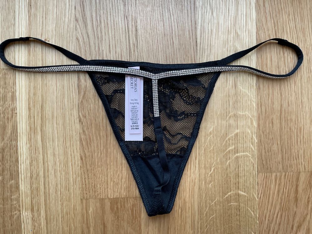 Victoria’s Secret Shine Strap V-String Lace Thong S NEW (Neu und ...