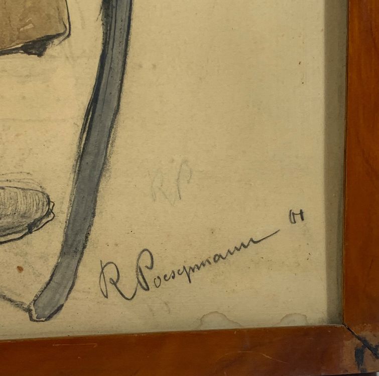 Rudolf Poeschmann (1878-1954) Aquarell-Mann mit Pfeiffe (Gebraucht) in Root für CHF 5 – mit ...