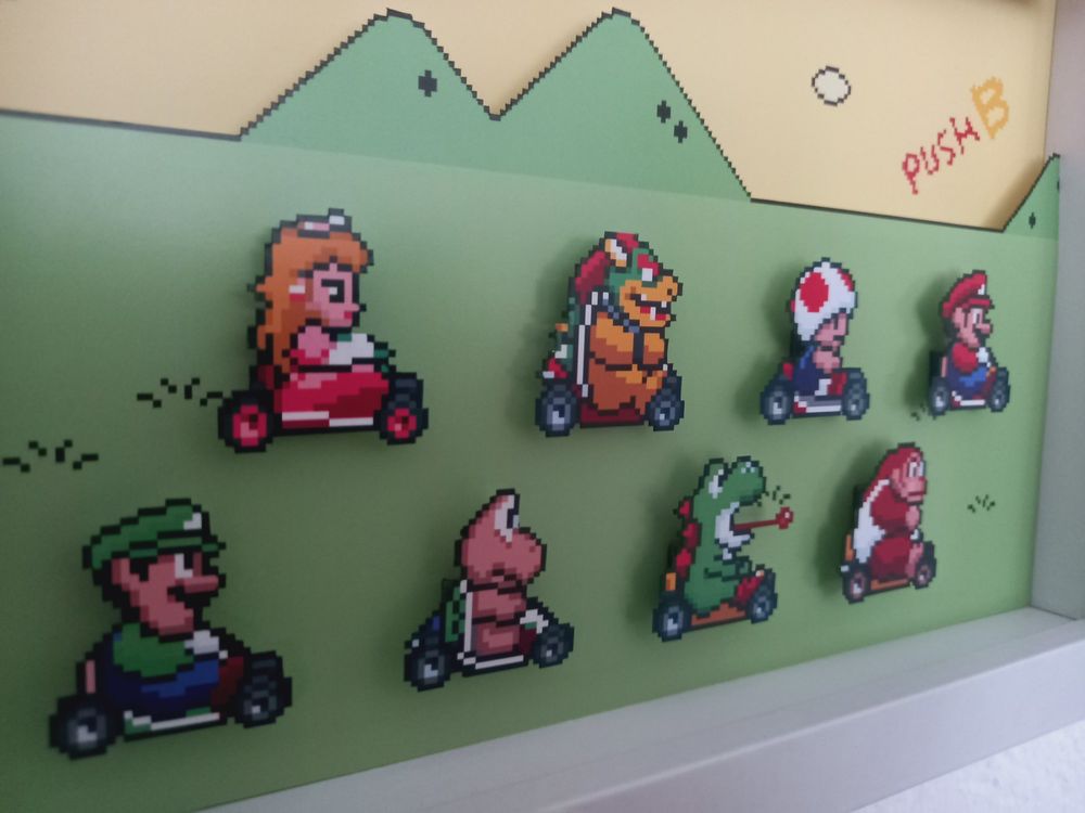 Super Mario Kart Shadow Box Diorama SNES (Neu (gemäss Beschreibung)) in ...