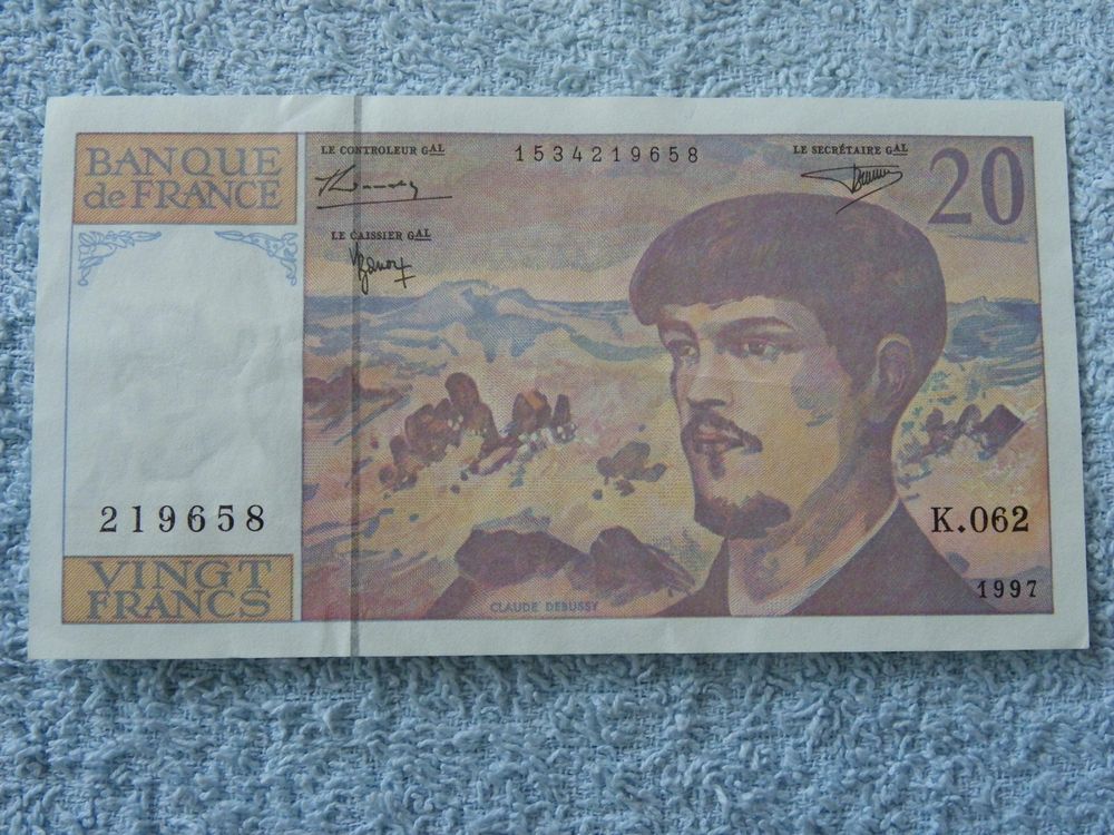 France 20 Francs Note – Claude Debussy - 1997 Banknote (Gebraucht) in ...