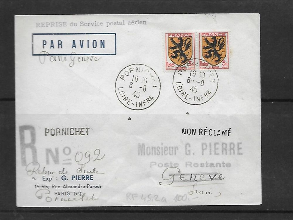 Erstflug 1945 RF 45.2a Kat: CHF 100.- (Gebraucht) in Basel für CHF 3 – mit Lieferung auf Ricardo ...