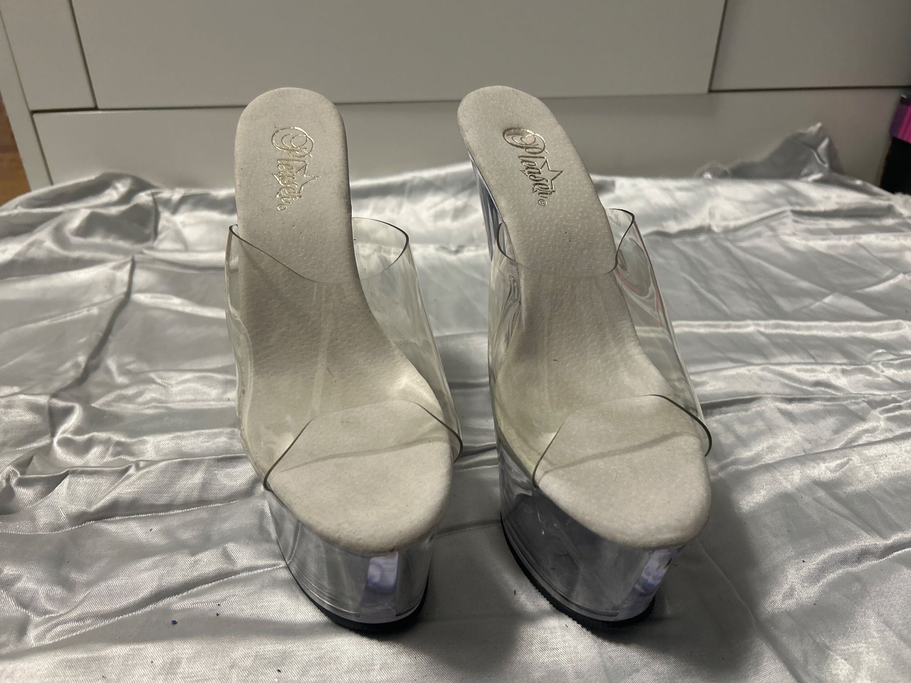 Pleaser Sky 301 Clear High Heels Plateau Pole DanceGr 40 Neu (Neu und ...