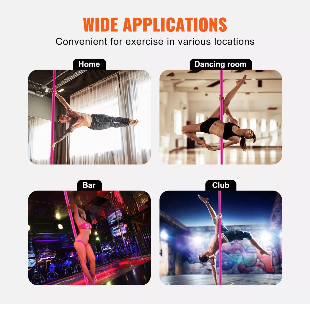 VEVOR Pole Dance Stange Tanzstange Höhenverstellbar Stange (Neu und ...