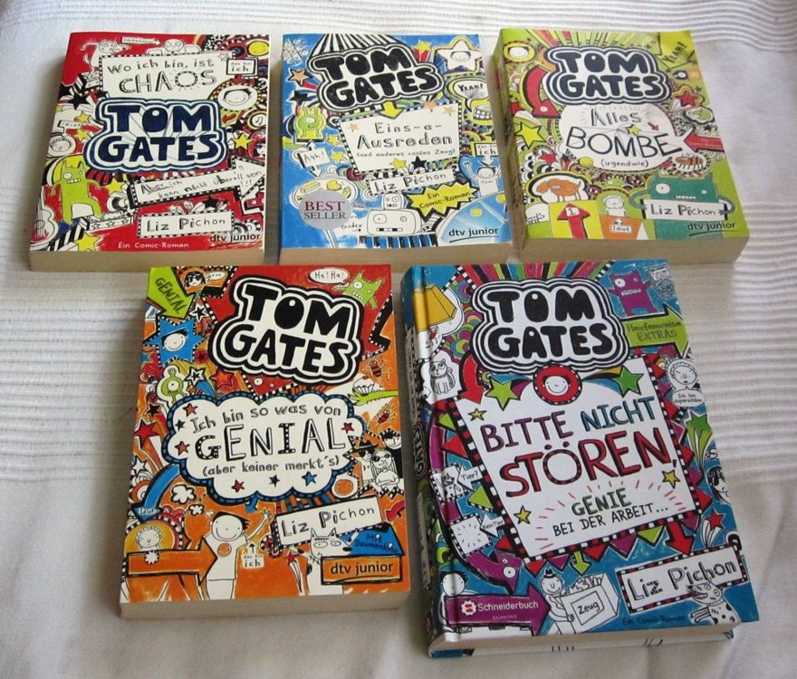 135 / Lot Tom Gates, Band 1-4 und 8 von Liz Pichon | Acheter sur Ricardo