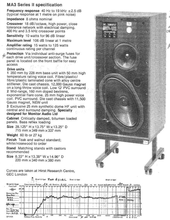 Monitor Audio MA-3 Series II / Lautsprecher 1 Paar (Gebraucht) in ...
