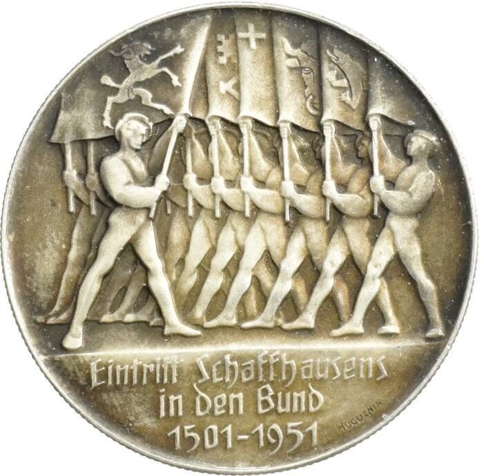 Silber Medaille 1951 Eintritt Schaffhausens in den Bund (Gebraucht) in ...