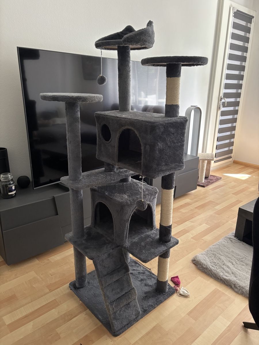 grauer Kratzbaum für deine Katze, Top Zustand! (Neu (gemäss ...