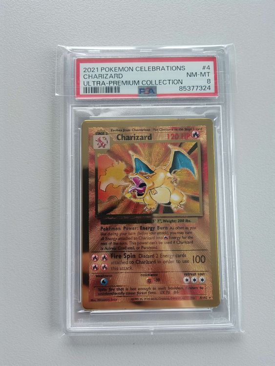 Charizard Glurak PSA 8 - Celebrations Gold Card Base Set | Kaufen auf ...